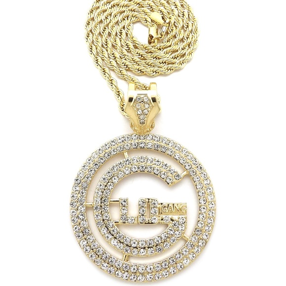 Accessories | Iced Out Glo Gang Hip Hop Pendant 24 Rope Chain | Poshmark